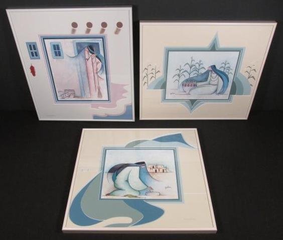 Three G.e. Mullan Native American Prints W/ Custom