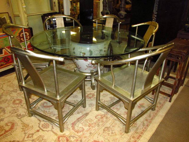 CHINESE GLASS TOP FISHBOWL TABLE & SIX CHAIRS - Oct 28, 2015 | Auctions ...