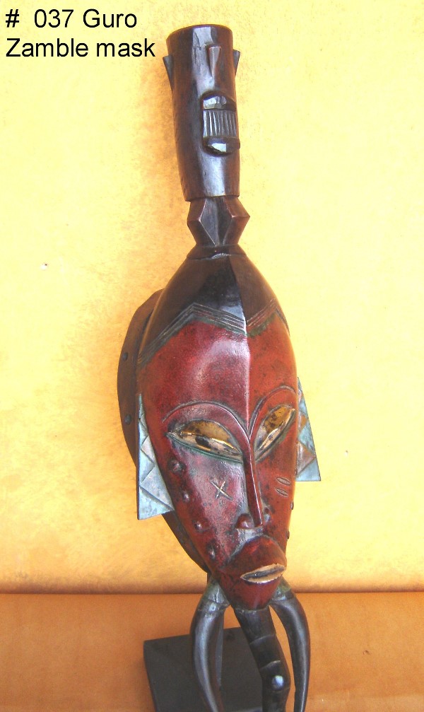 815: GURO ZAMBLE MASK FROM THE GURO TRIBE , IVORY COAST