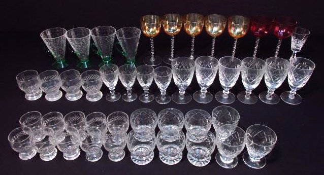 Large Lot Of Assorted Crystal Stemware: Webb, Etc.