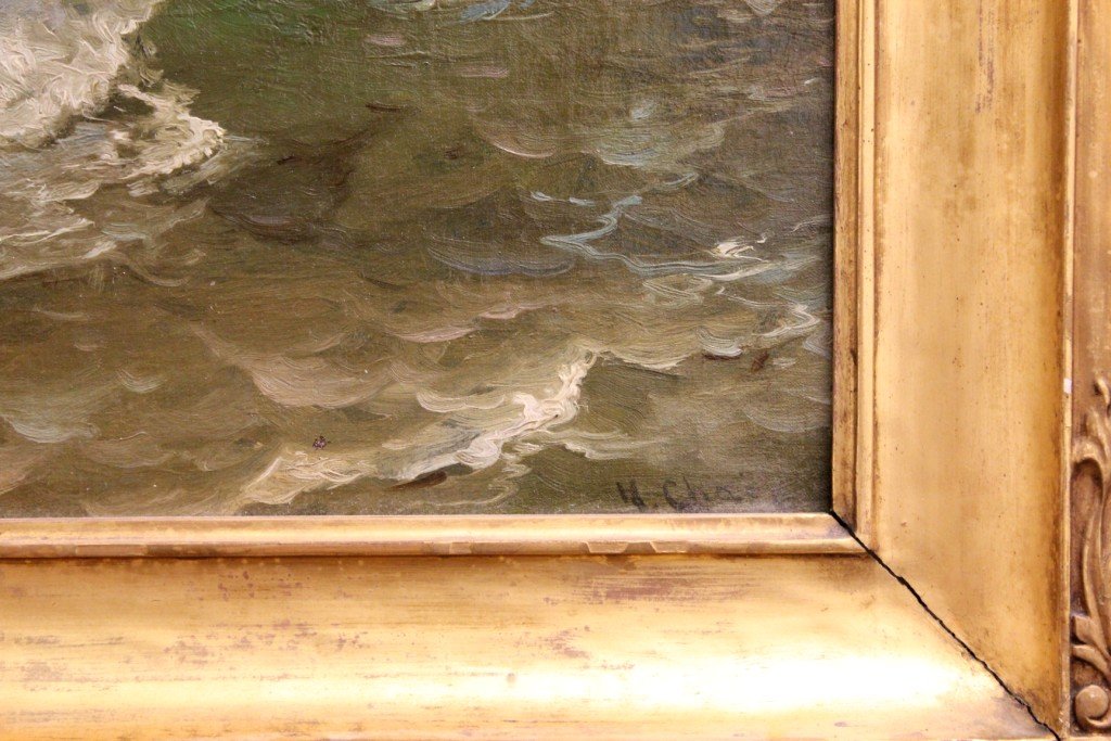 Harry Chase (1853-1889) Seascape painting
