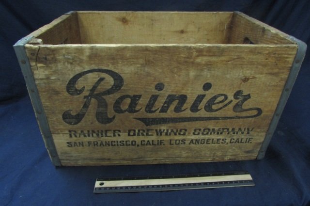 Rainier Brewing Co. Wood Crate Sanfransico, Los Angeles