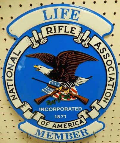 METAL SIGN "NRA" LIFE MEMBER
