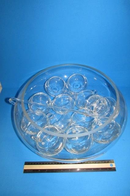 MODERN GLASS PUNCH BOWL, CUPS AND LADLE 7 INCHES TALL, - May 18, 2014 ...
