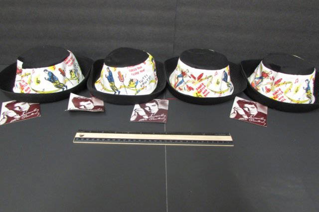 1956 Elvis Presley Tutti Frutti Hats (4) All Have Tags