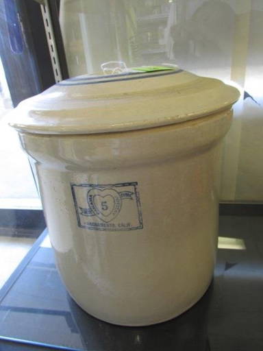 Panama Pottery Crock With Lid Sacramento Cali, Pottery,