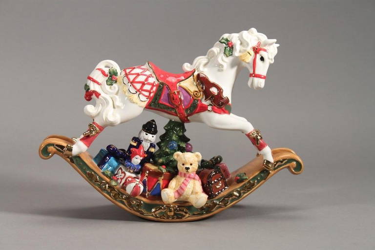 Musical Ceramic Christmas Rocking Horse