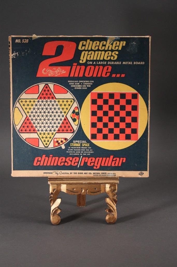 Vintage 2 In 1 Checkers Game