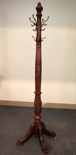 A Massive Heavily Carved Oak Hall Tree Coat Rack