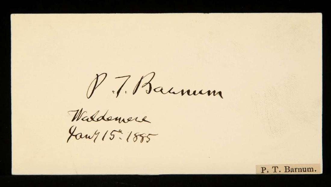 SIGNATURE OF P.T. BARNUM - Jul 13, 2017 | Soulis Auctions in MO