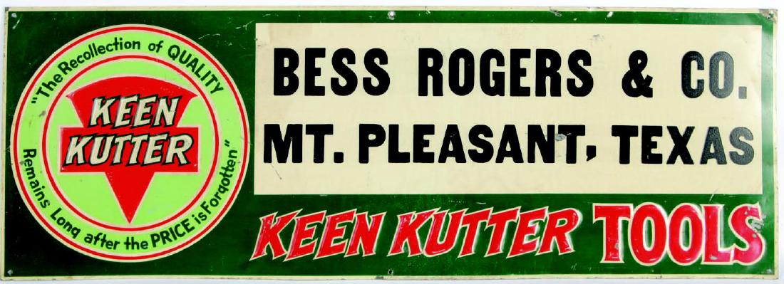 A VINTAGE KEEN KUTTER ENAMEL ADVERTISING SIGN