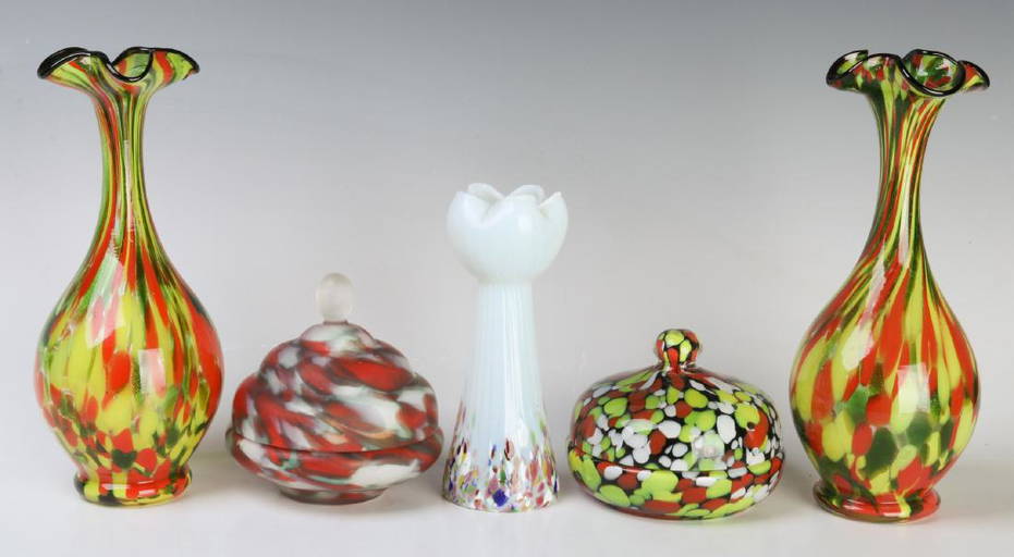 A Collection Of Czechoslovakian Art Glass