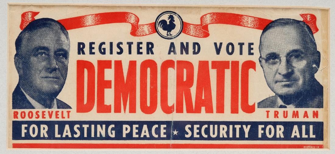 A 1944 Roosevelt Truman Campaign Poster