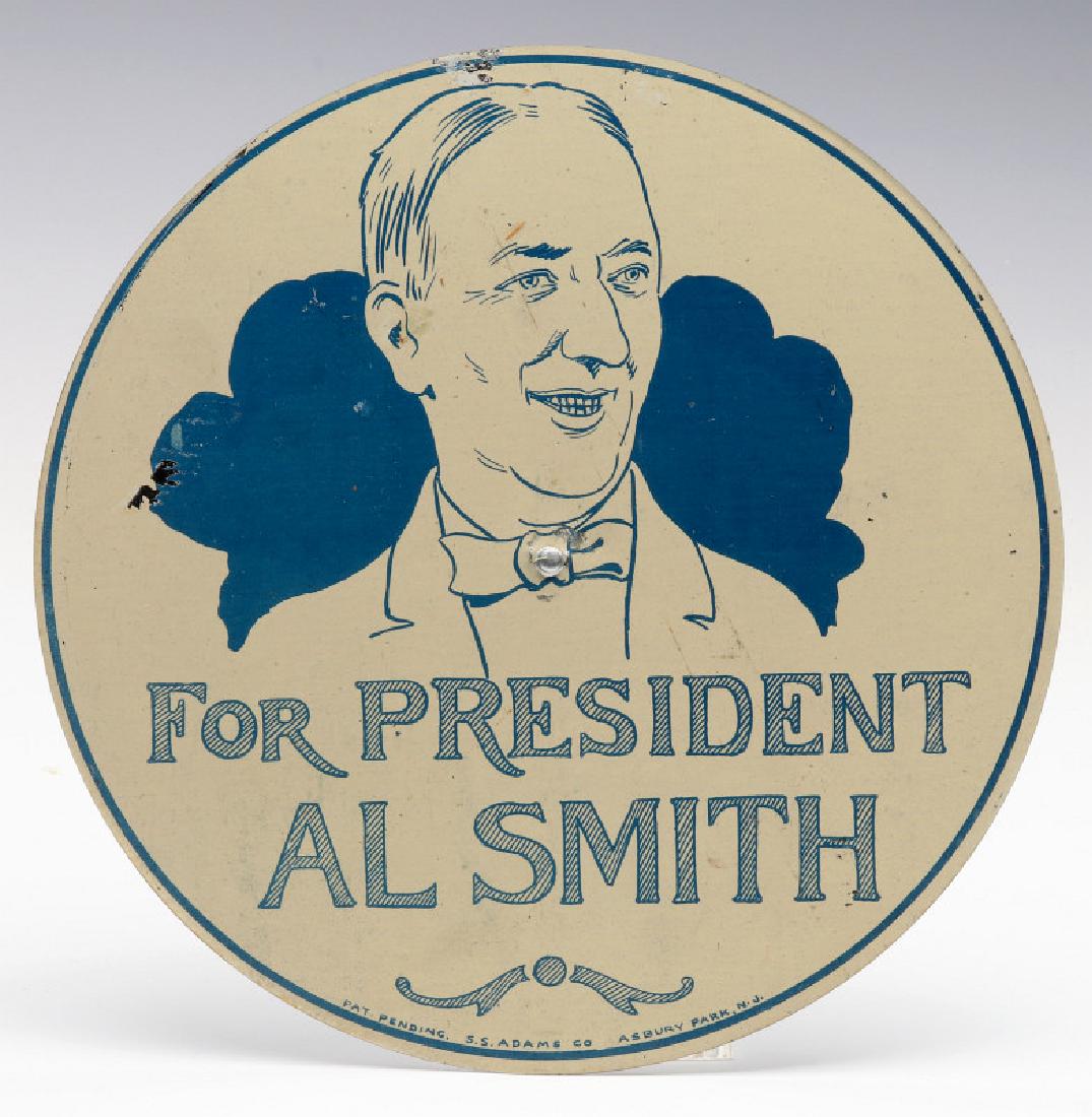 AL SMITH FOR PRESIDENT 1928 AUTOMOBILE SIGN