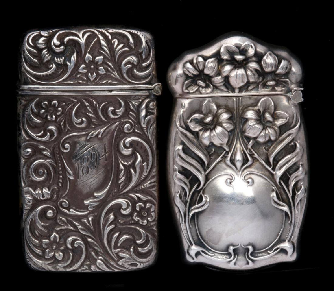 Two Antique Sterling Silver Match Safes