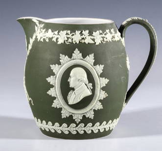Wedgwood Green Jasperware Washington Pitcher