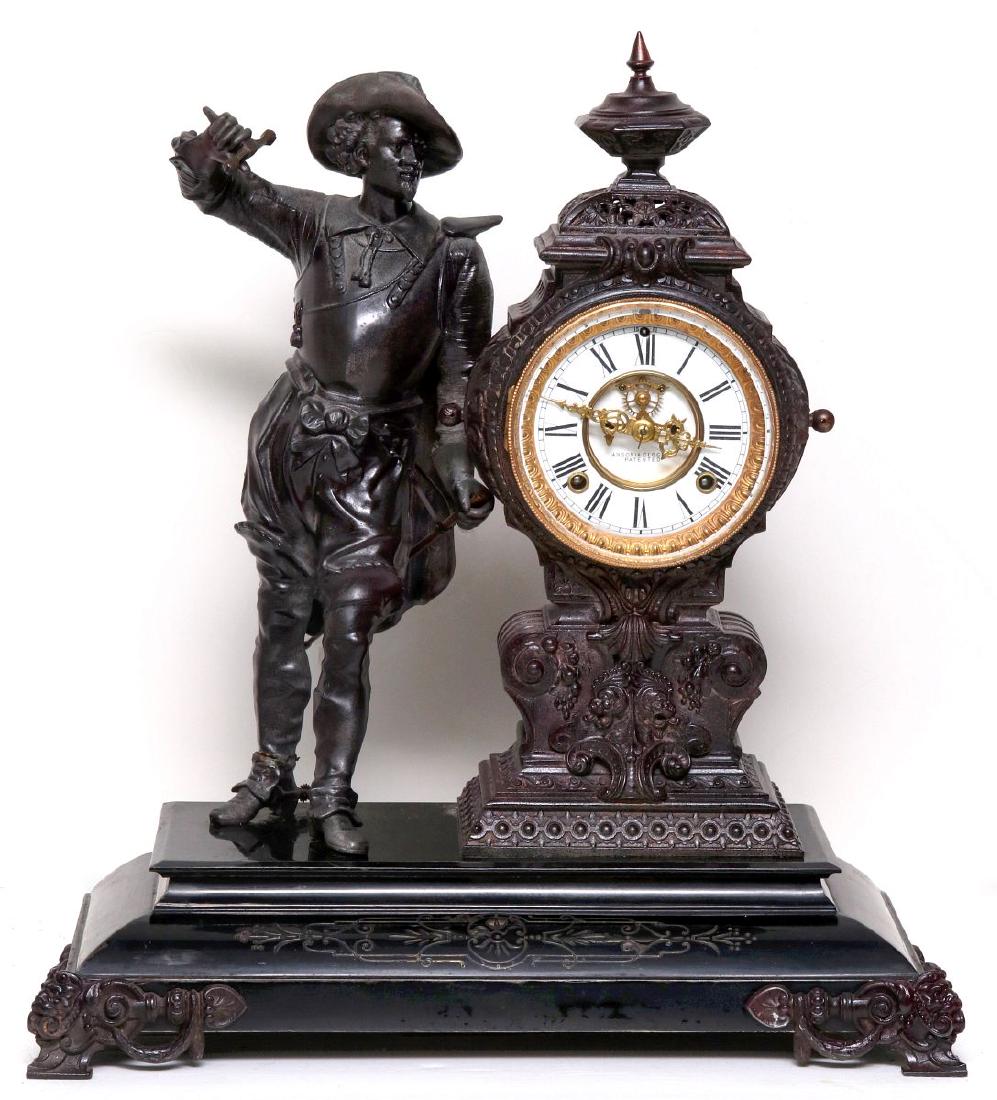 AN ANSONIA 'DON CAESAR' STATUE CLOCK