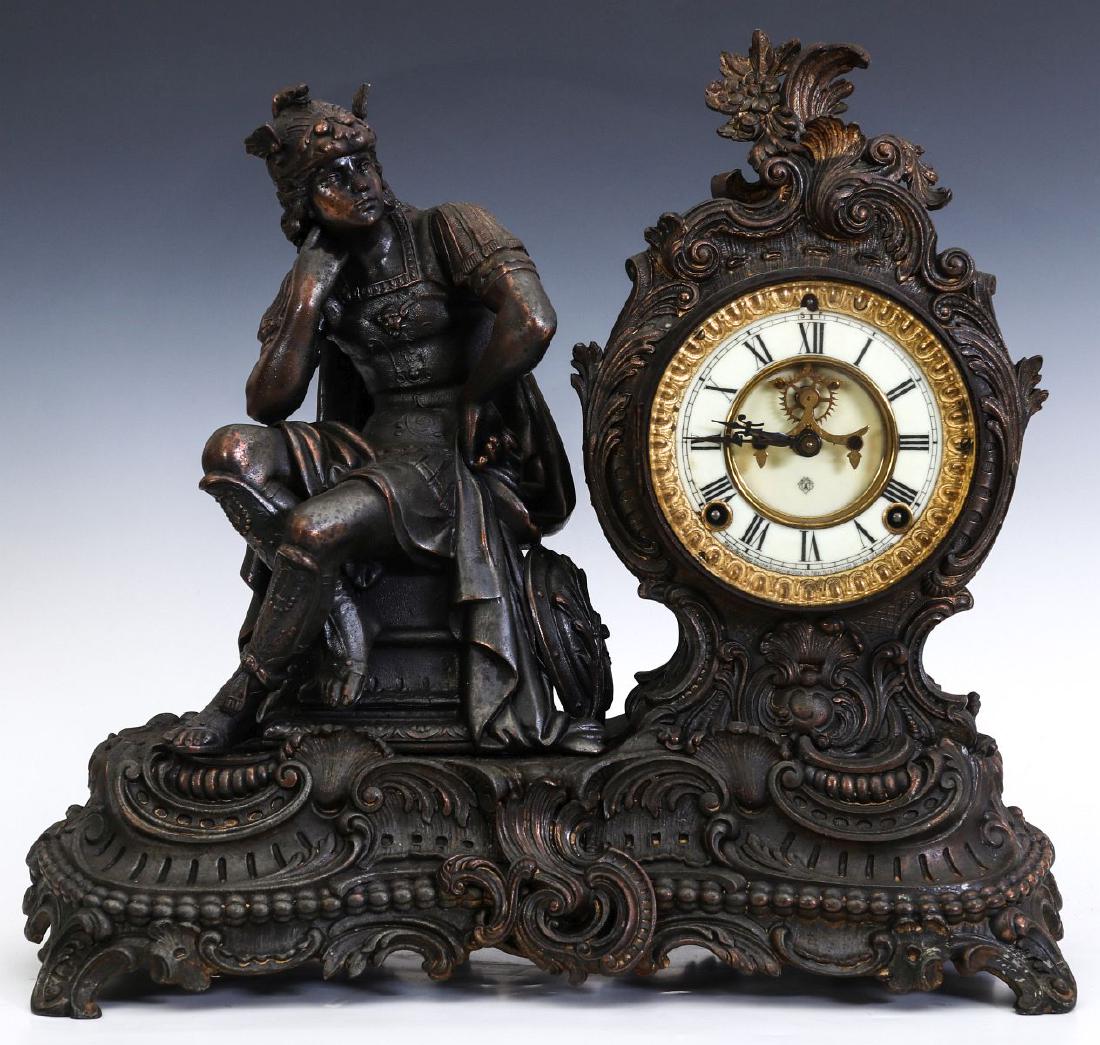 AN ANSONIA 'MERCURY' STATUE CLOCK