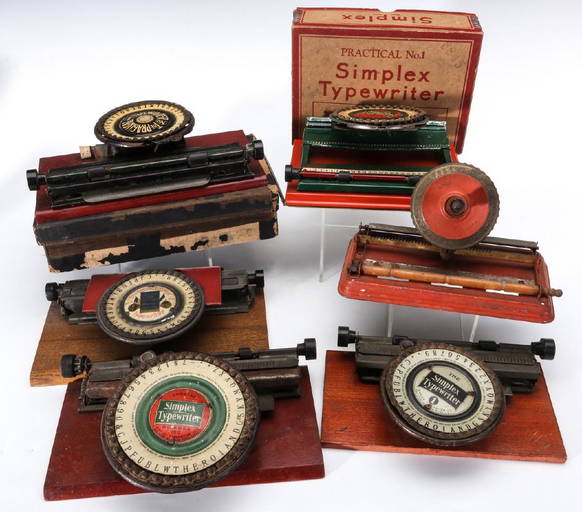 Six Simplex Typewriters Incl. 1904 World's Fair