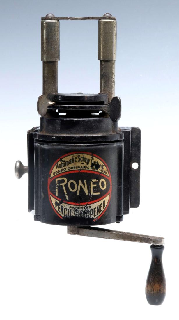 A RONEO NO. 2 CAST IRON PENCIL SHARPENER CIRCA 1913