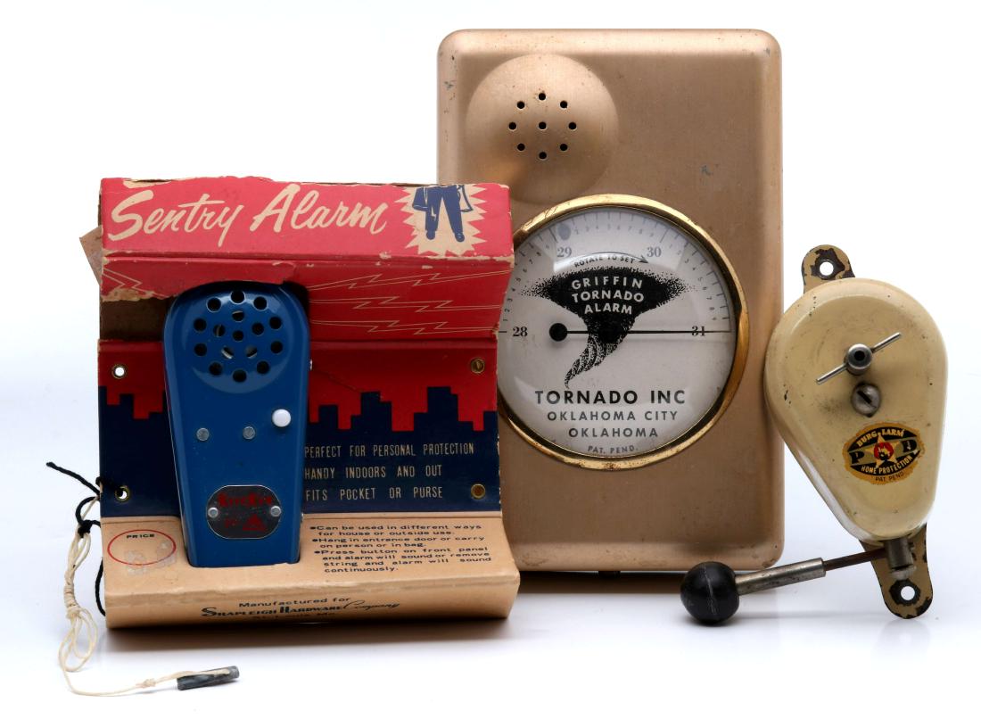A Collection Of Vintage Home Security Alarms