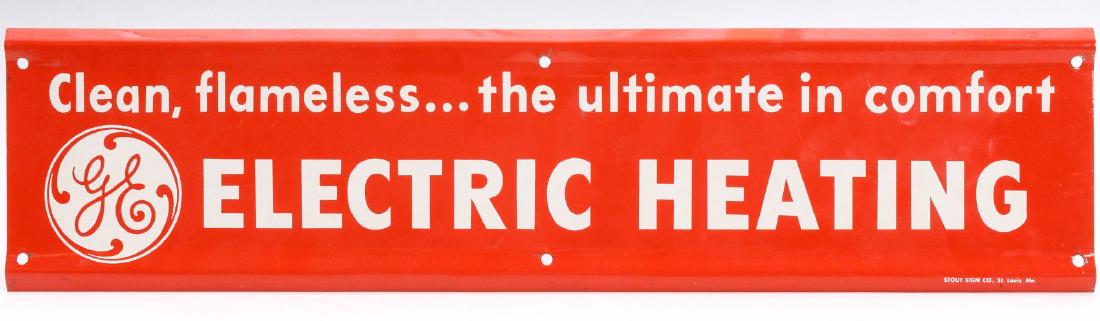 A Vintage Ge 'electric Heating' Advertising Sign