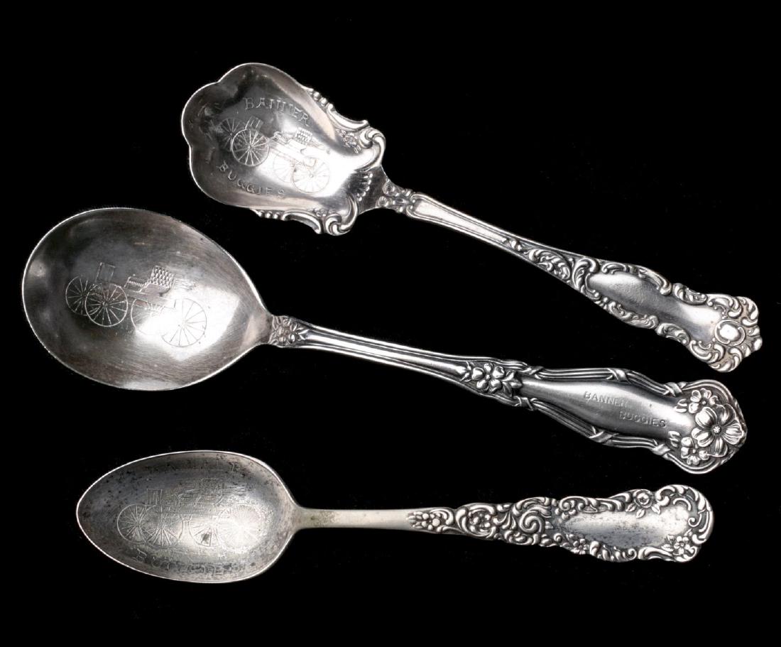 A COLLECTION OF BANNER BUGGIES ADVERTISING SPOONS