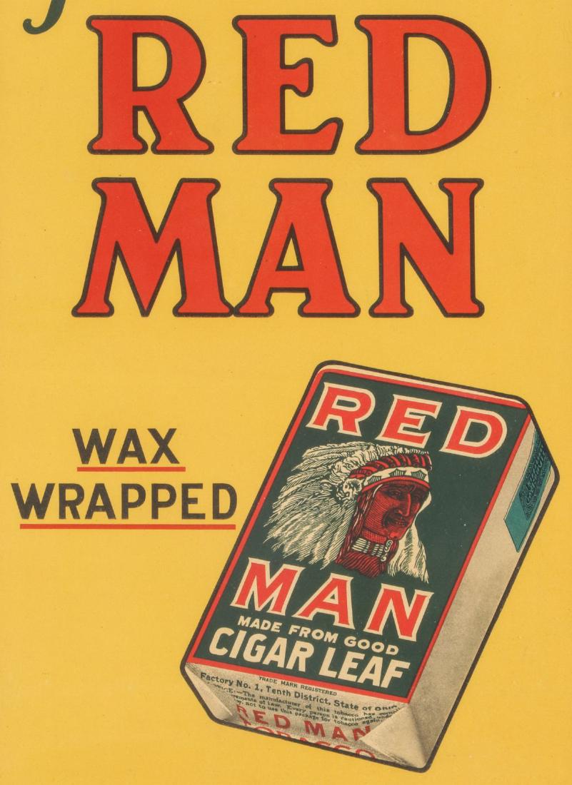 A Red Man Cigar Leaf Tobacco Advertising Poster