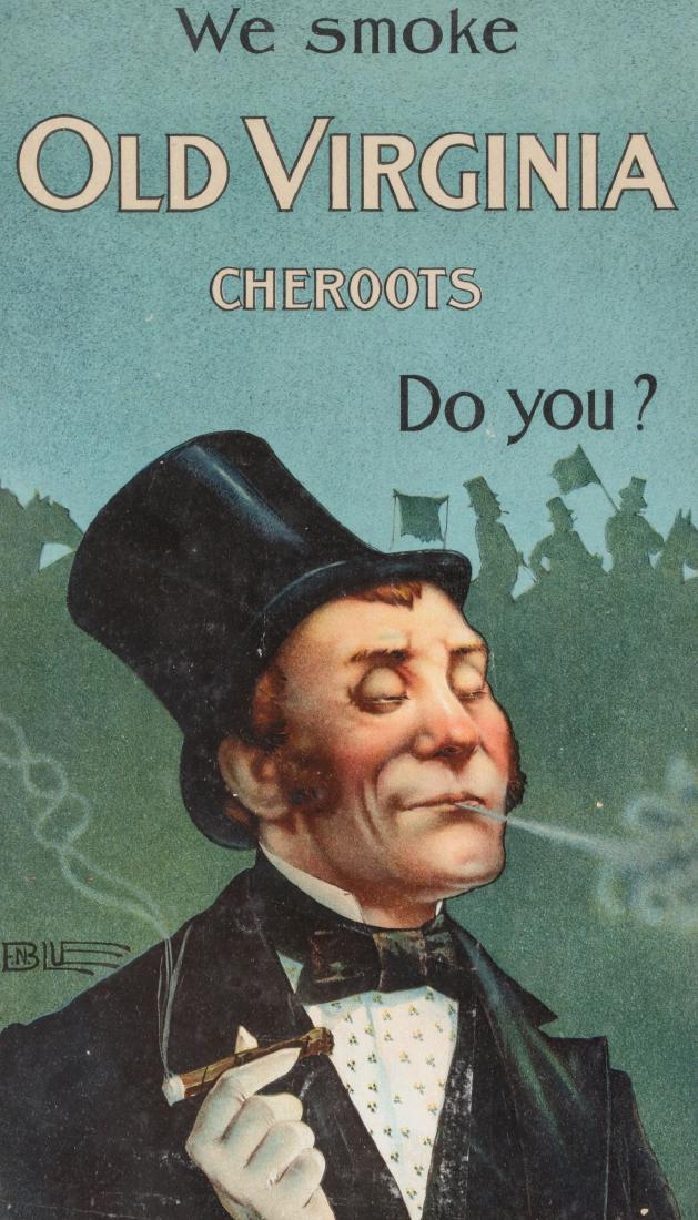 AN OLD VIRGINIA CHEROOTS ADVERTISING POSTER C 1899