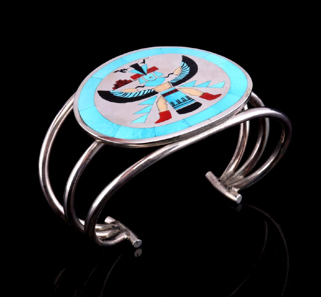 A HARLAN COONSIS INLAID KNIFEWING DANCER BRACELET