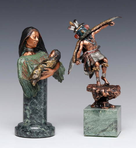 C.a. Pardell (20th C. ) Bronze Indian Sculptures