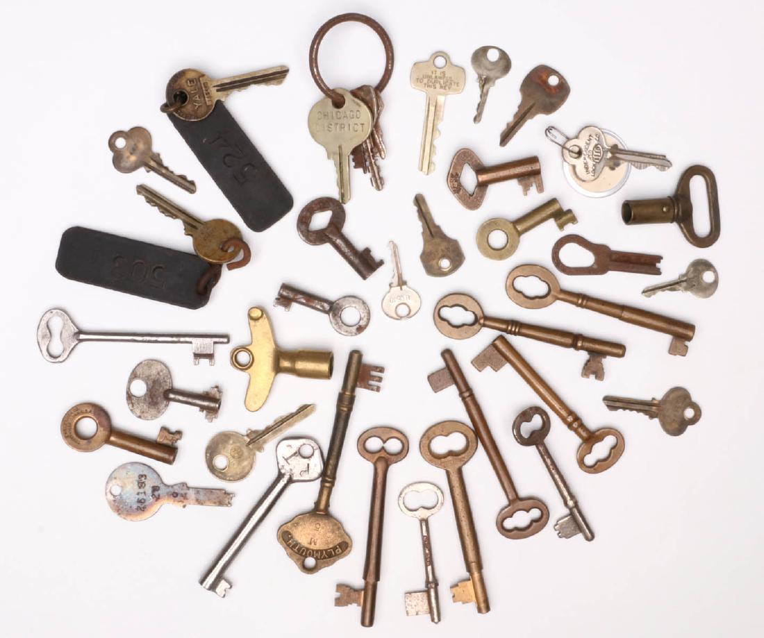 A Collection Of Antique Railroad And Other Keys