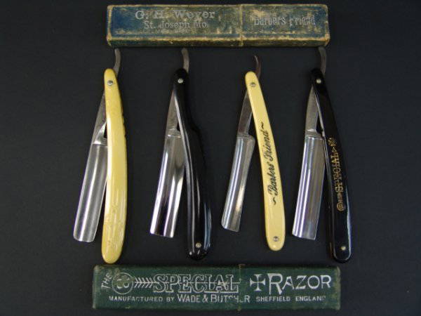 4 Vintage Straight Razors 2 With Boxes