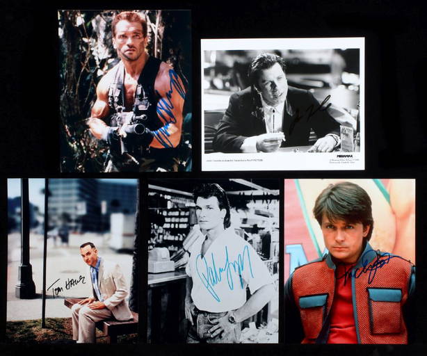 Hollywood 1980s And 1990s Actor Signed Photos