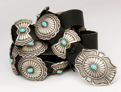 Calvin Martinez Turquoise Concho Belt