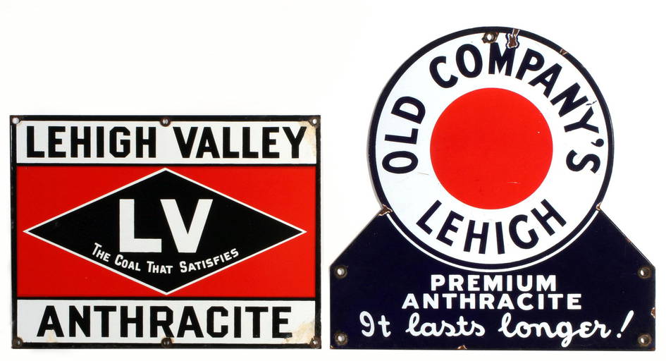 Two Lehigh Valley Coal Company Porcelain Enamel Signs