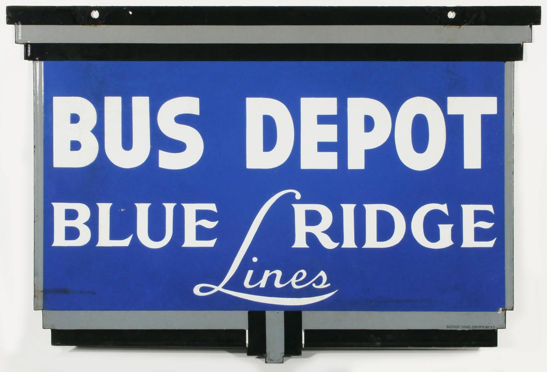 A RARE ART DECO 'BLUE RIDGE BUS LINES' PORCELAIN SIGN - Dec 14, 2019 ...