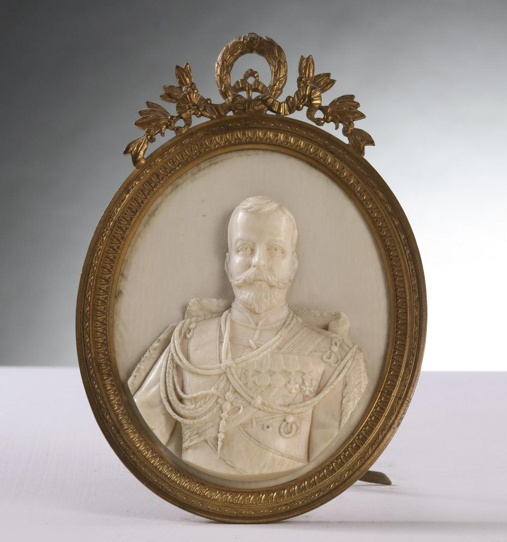 A CARVED IVORY RELIEF BUST PORTRAIT OF TSAR NICHOLAS II | Barnebys
