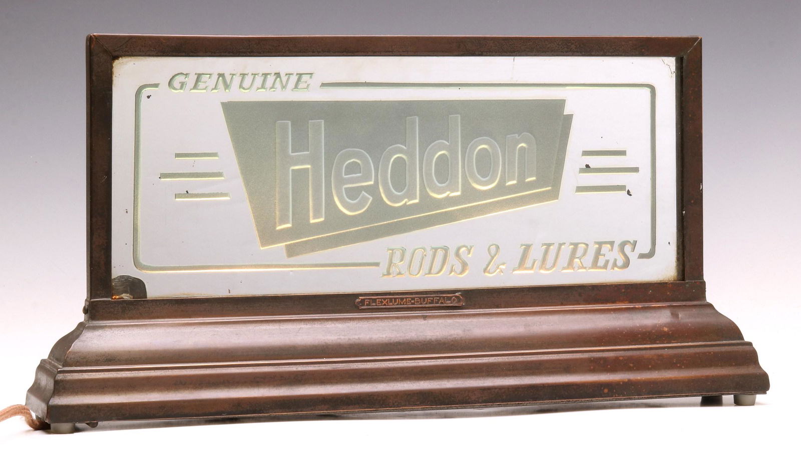For Auction: GENUINE HEDDON RODS AND LURES LIGHTED ADVERTISING SIGN ...