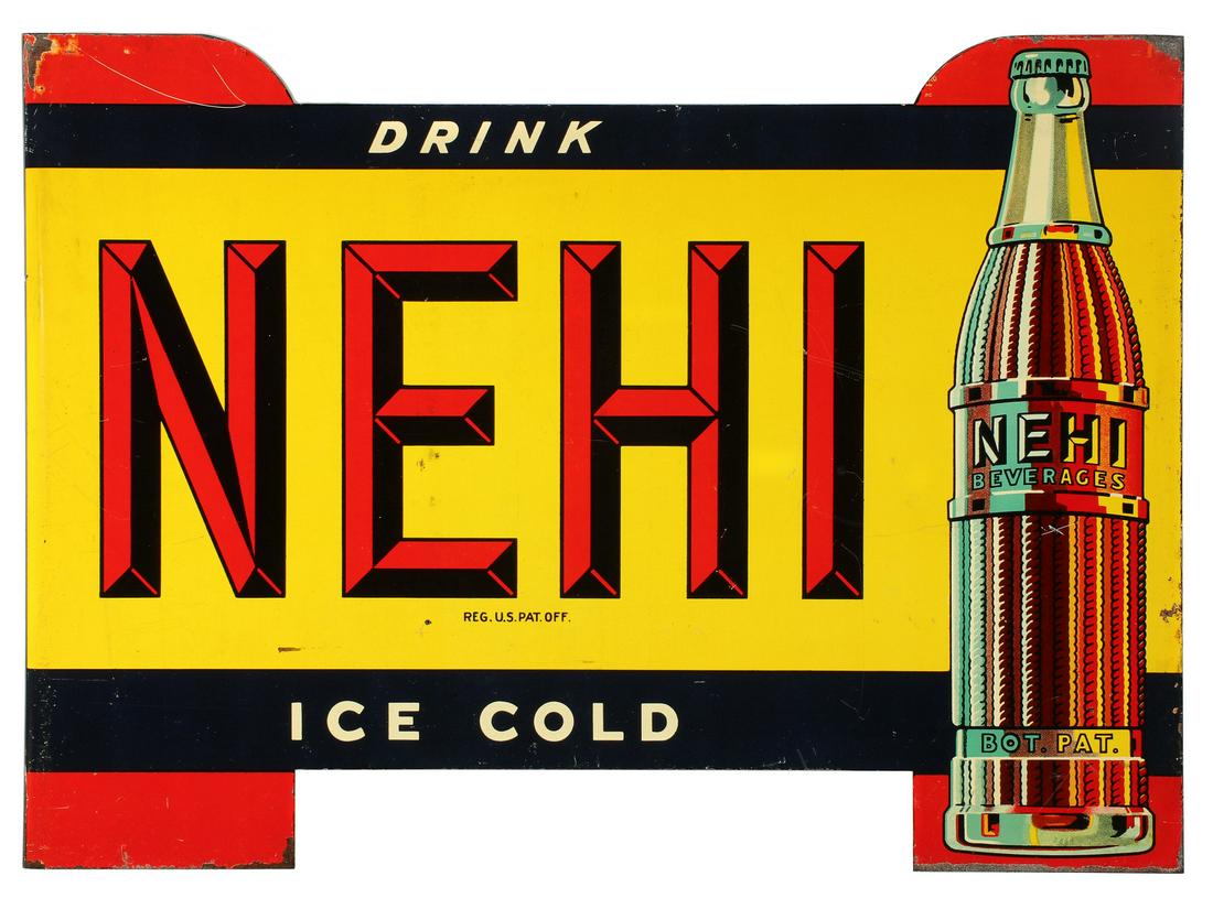 For Auction: DRINK NEHI BEVERAGES ADVERTISING SIGN IN SEVEN COLORS ...