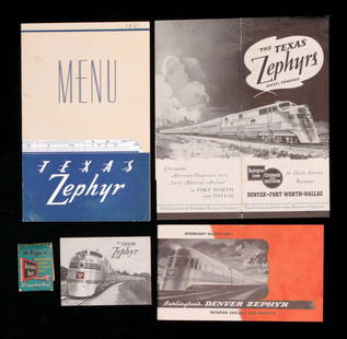 Collection Of California Zephyr Menus & Brochures