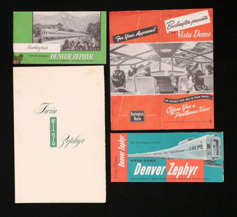 Collection Of California Zephyr Menus & Brochures