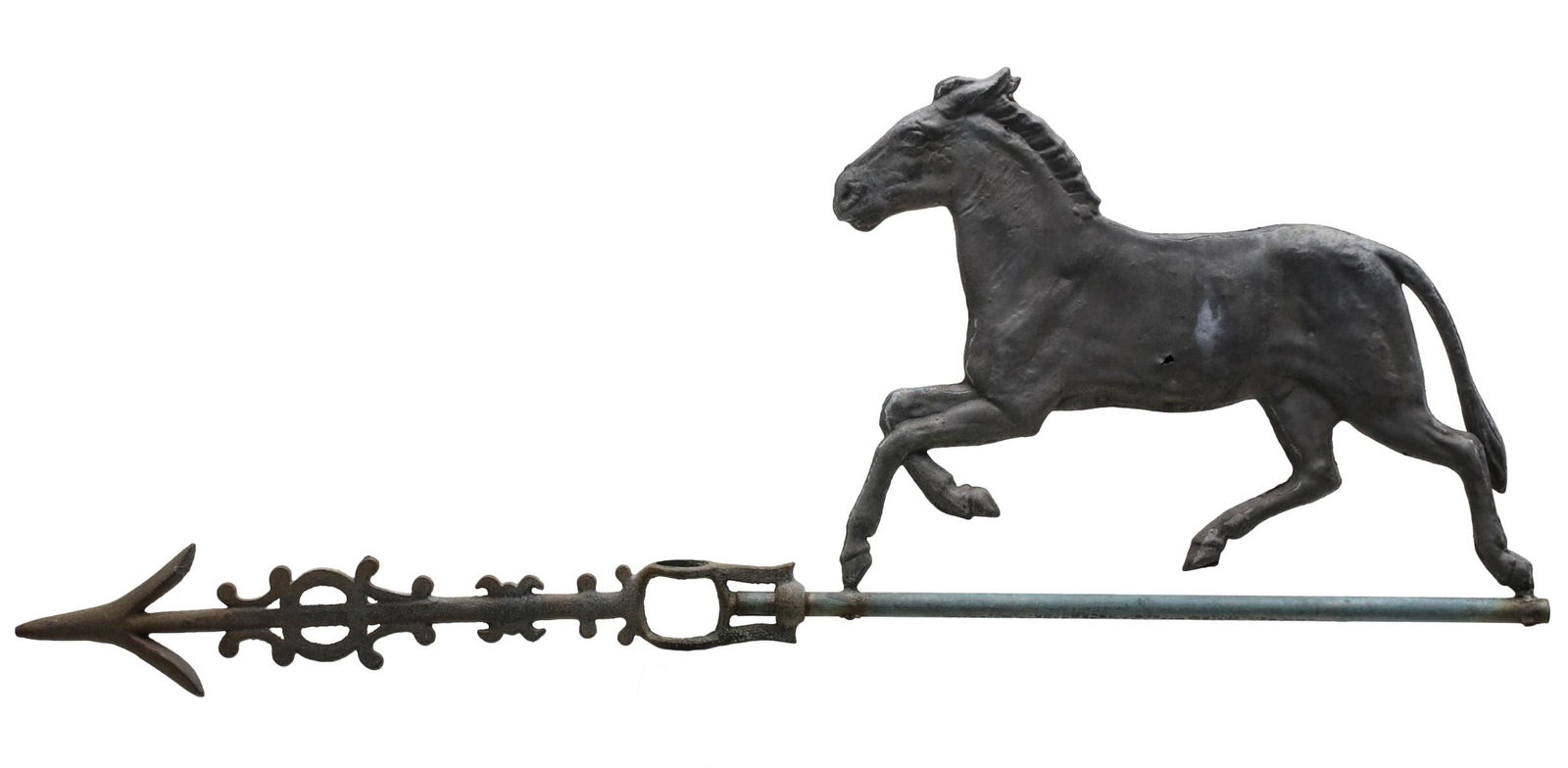 For Auction: A LIGHTNING ROD WEATHER VANE WITH TROTTING MULE C. 1900 ...