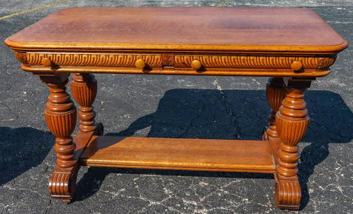 Golden Oak Library Table