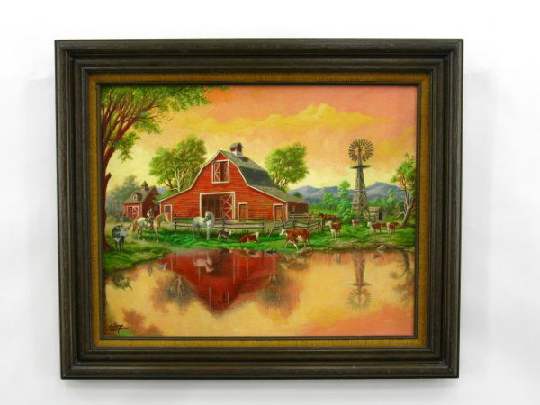 LLOYD ROGNAN (1923-2005) OIL ON CANVAS BOARD