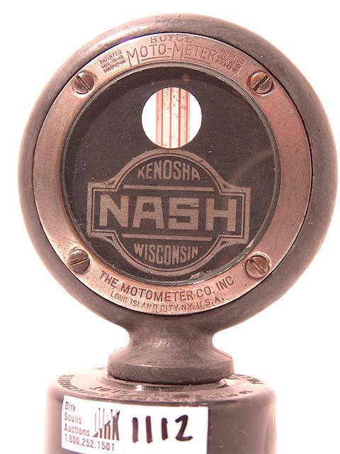 1112: ANTIQUE AUTO MOTOMETER BY BOYCE FOR: NASH, KENOSH