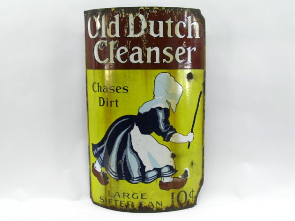 DUTCH GIRL CLEANSER PORCELAIN CORNER SIGN