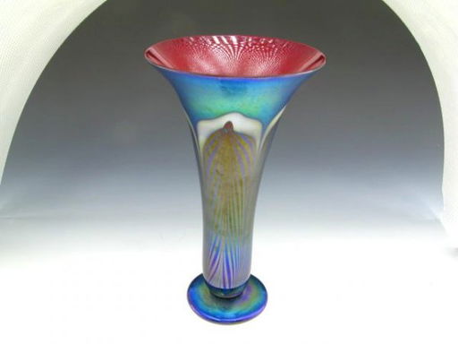 SIGNED STRINI COBALT FLUME ART GLASS VASE - Sep 27, 2009 | Soulis ...