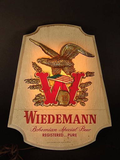 1975 Wiedemann Beer Lighted Advertising Sign