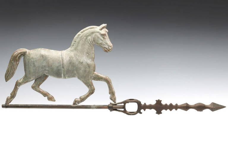 A Kretzer No. 125 Horse Lightning Rod Weather Vane
